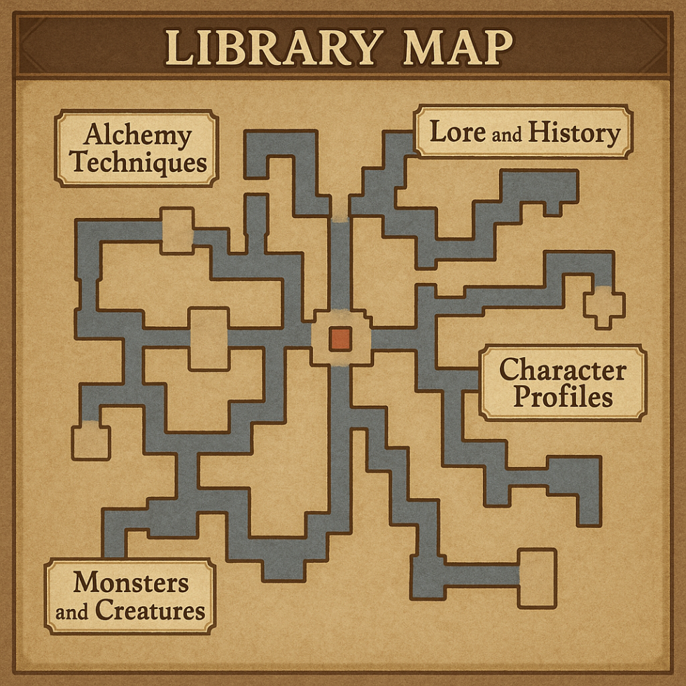 Atelier Iris Library Map